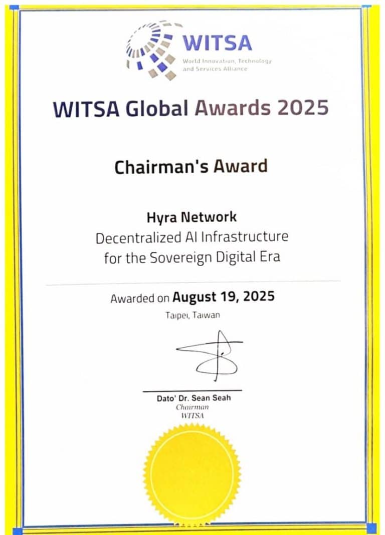 Hyra Network Wins Prestigious Chairman’s Award 2025 at WITSA Global AI ...